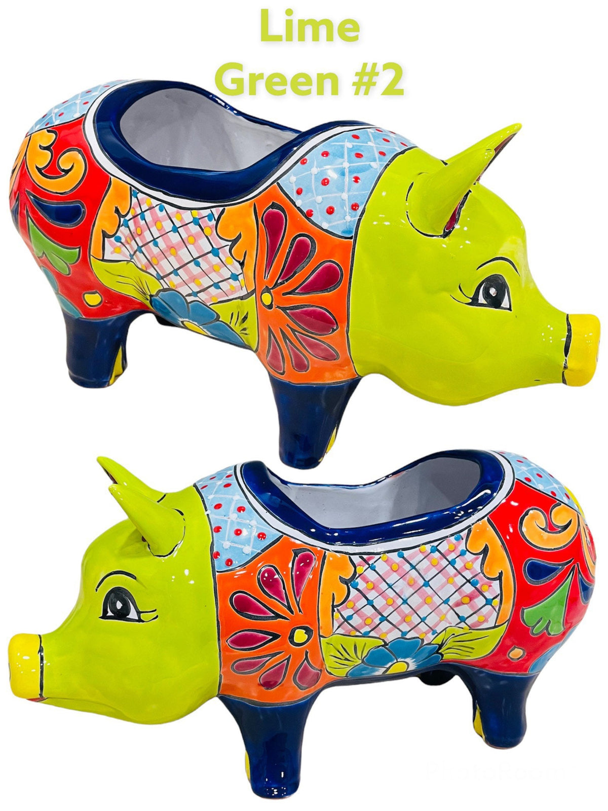 Large Pig Ceramic Talavera Planter | Rosa's Garden Shop