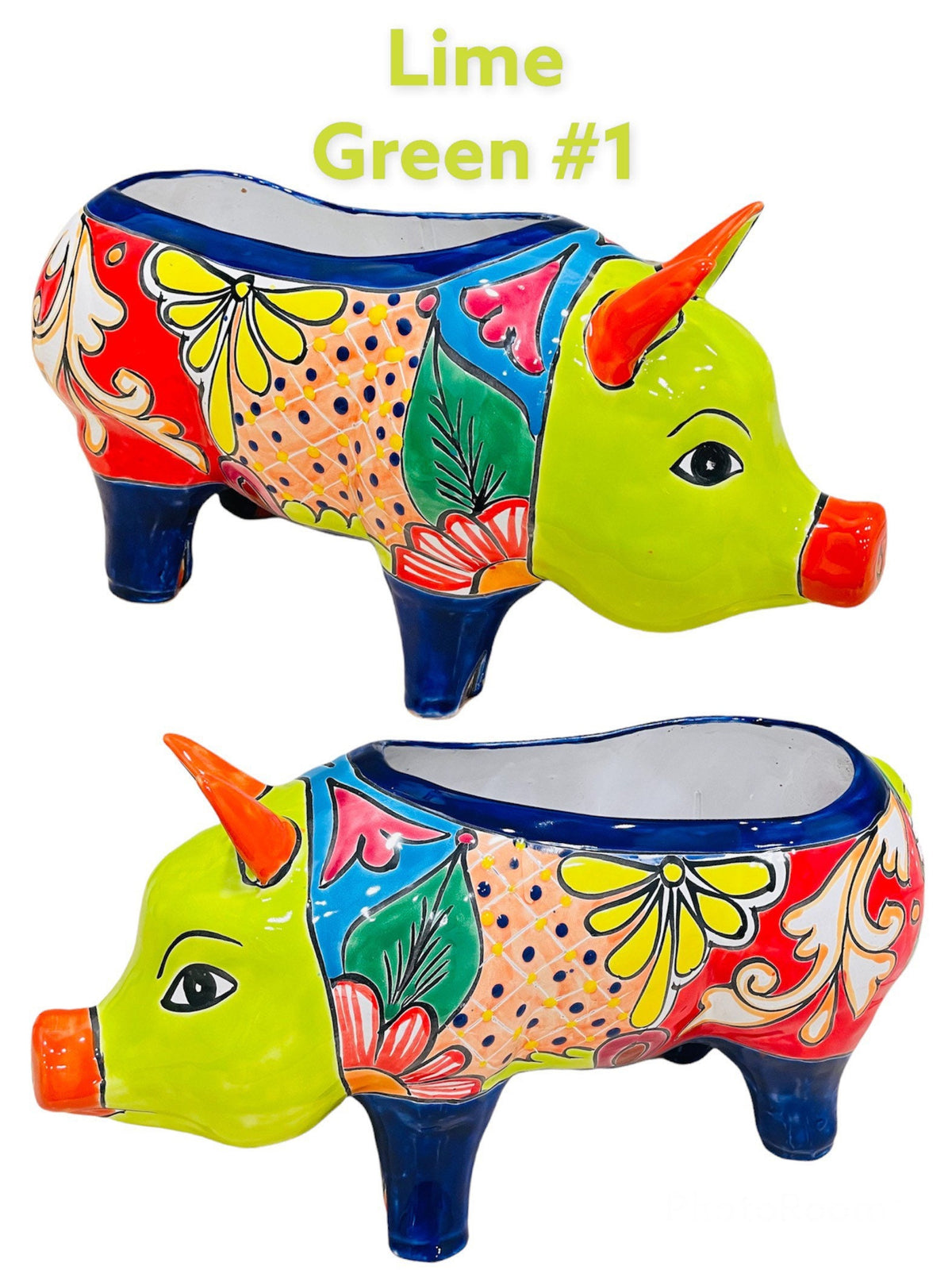 Large Pig Ceramic Talavera Planter | Rosa's Garden Shop