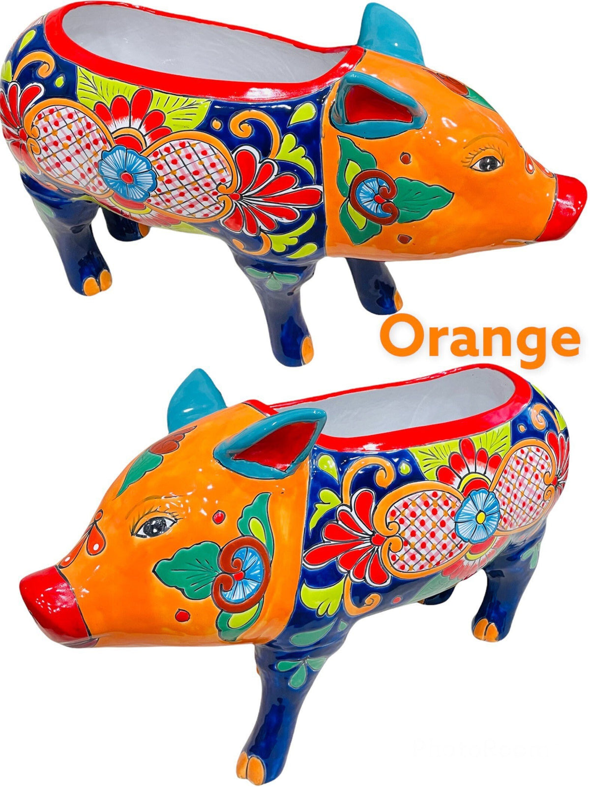Extra Large Farm Pig Talavera Planter | Rosa's Garden Shop